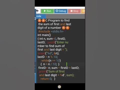 🏵Write a program to print add the first and last digit of a number in C programming language🍜🍜🏵🏵 ...
