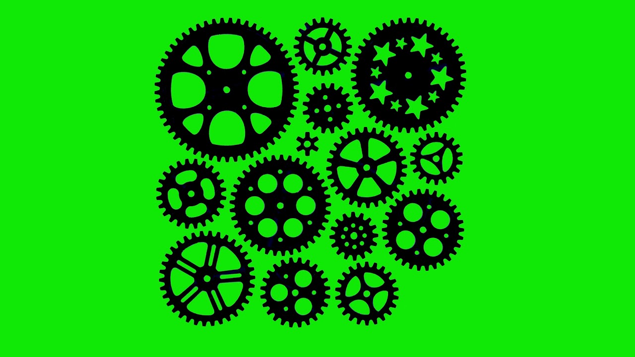 Moving Clock Gears - GREEN SCREEN - YouTube