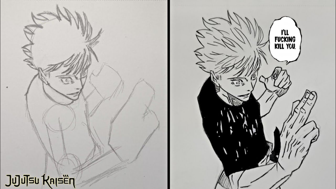 How to draw Gojo Satoru using Hollow Purple || How to draw anime step ...