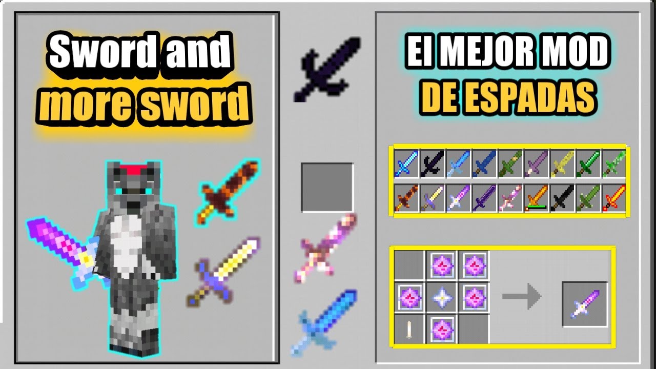 👉 EL MEJOR MOD DE ESPADAS PARA MINECRAFT PE 1.14 / 1.16 ADDONS Espada ...