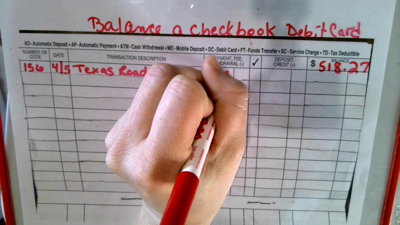 Balance a Checkbook/Debit Card Part 1 - YouTube
