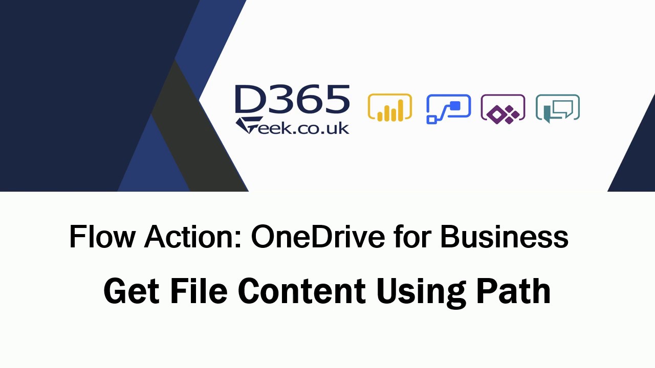 Flow Actions: OneDrive for Business - Get File Content Using Path - YouTube