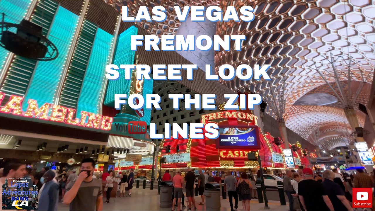 LAS VEGAS FREMONT STREET LOOK FOR THE ZIP LINES 4K - YouTube