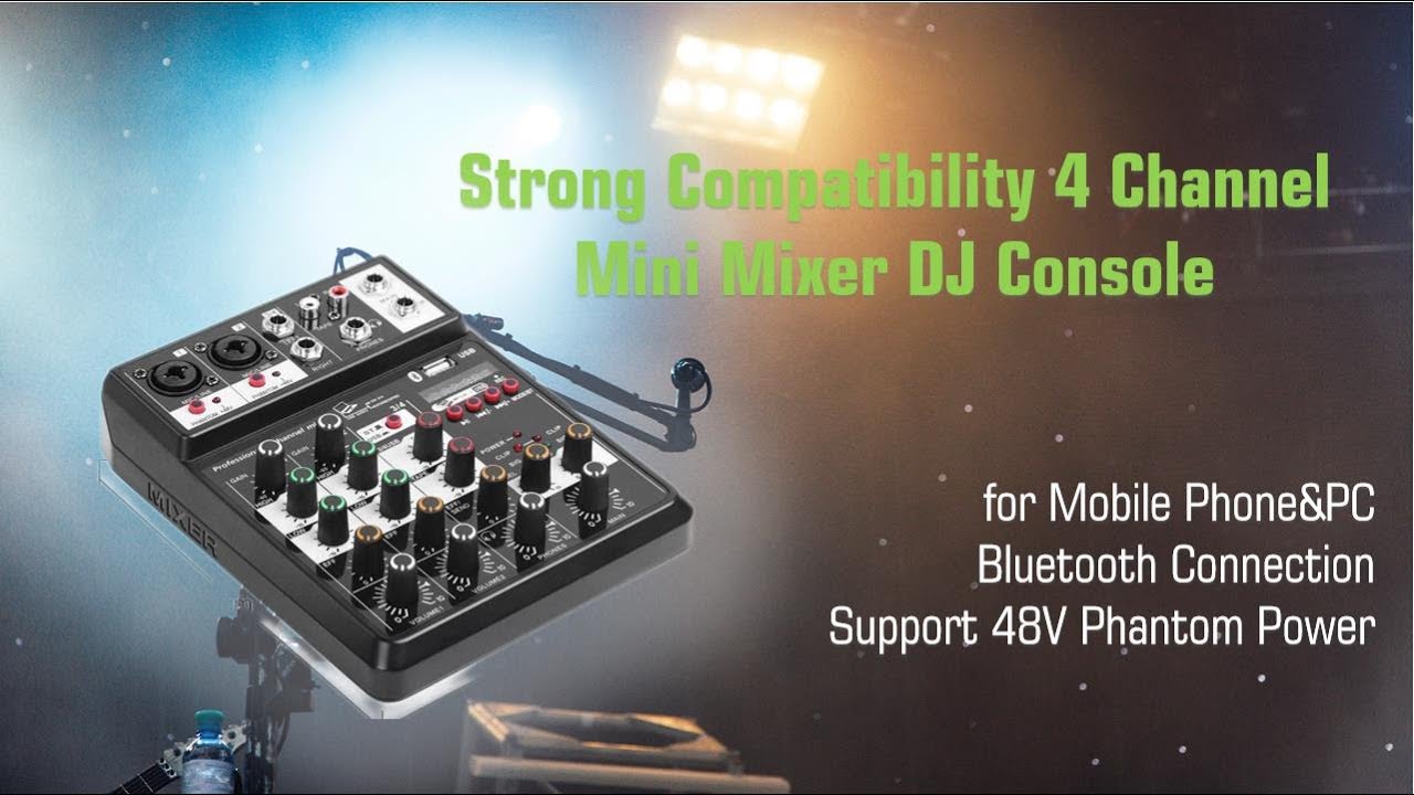 Mini 4 Channel Mixer Console Sound Card for Electronic Organ Dynamic ...