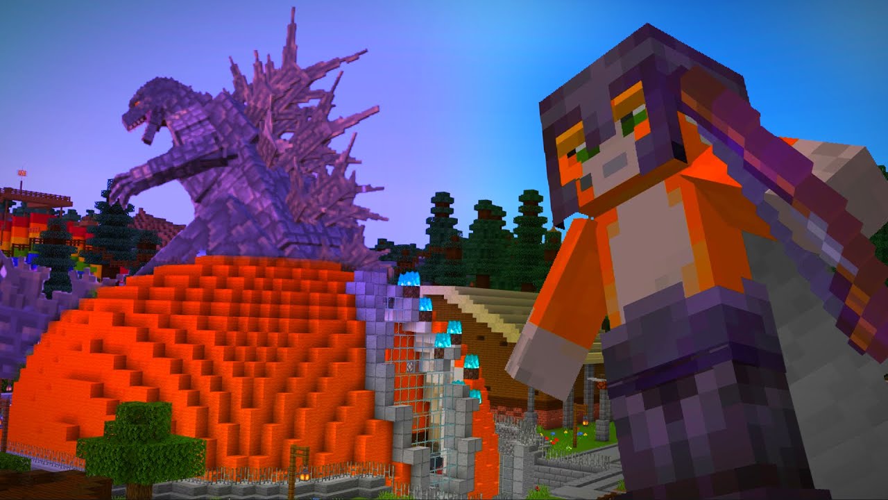 Minecraft Bedrock | Godzilla Destroys Baby Survival! (Addon Adventure ...