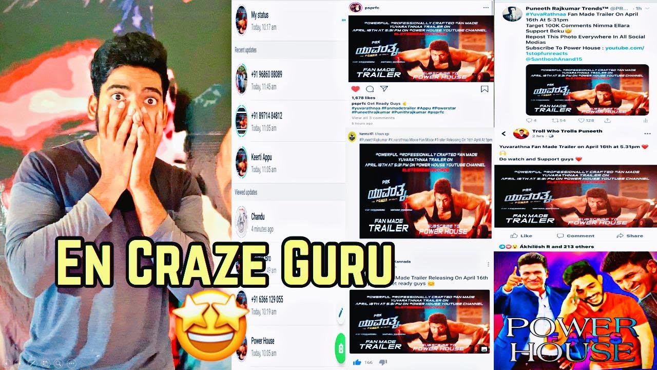 Yuvarathnaa Fan Made Trailer Craze | Earth Shattering Response ...