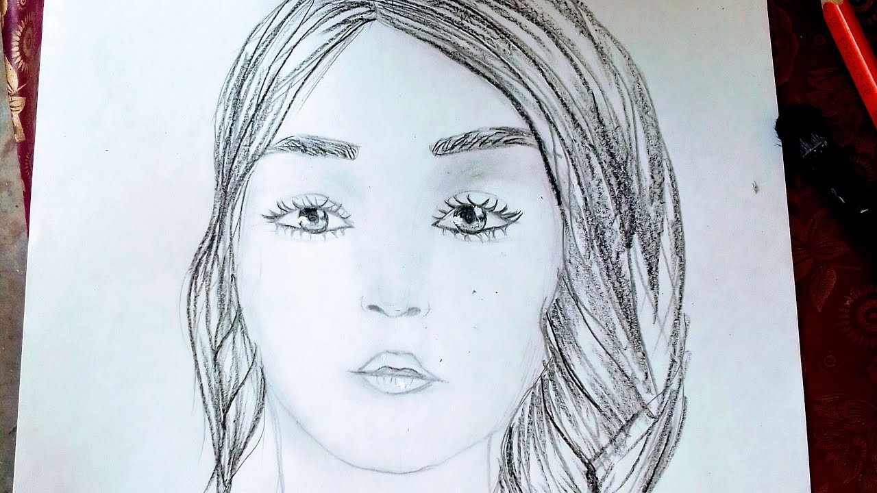 cute girl face /how to draw cute girl face/pencil drawing / drawing ...