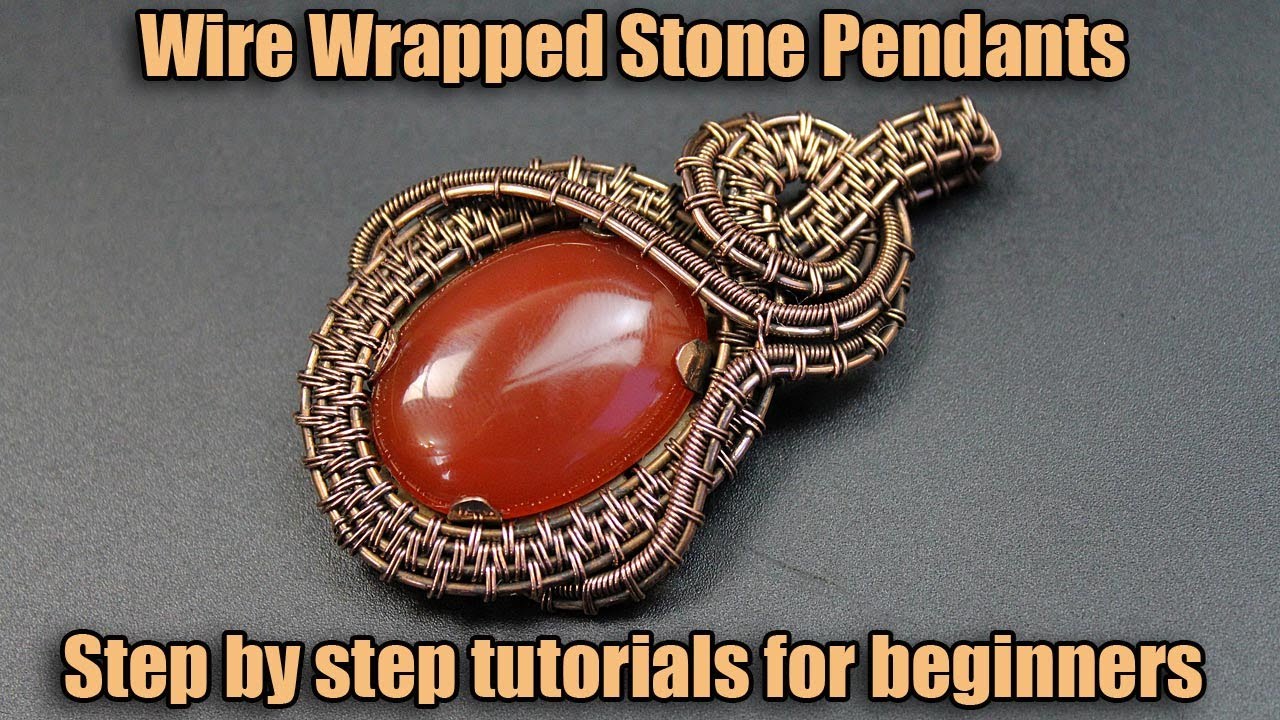 Wire wrapping pendant step by step tutorial PDF for beginners - YouTube
