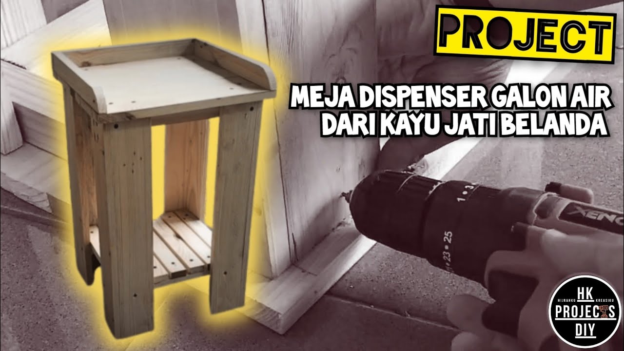 Meja dispenser galon air dari kayu jati belanda [Part 1] - YouTube