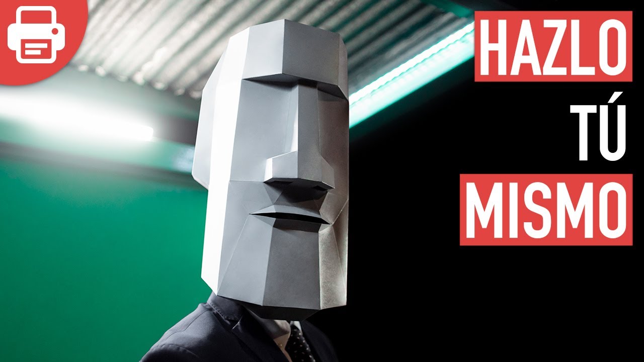 Cómo hacer una Máscara de Moai con Papel o Cartulina en 3D | Plantillas ...