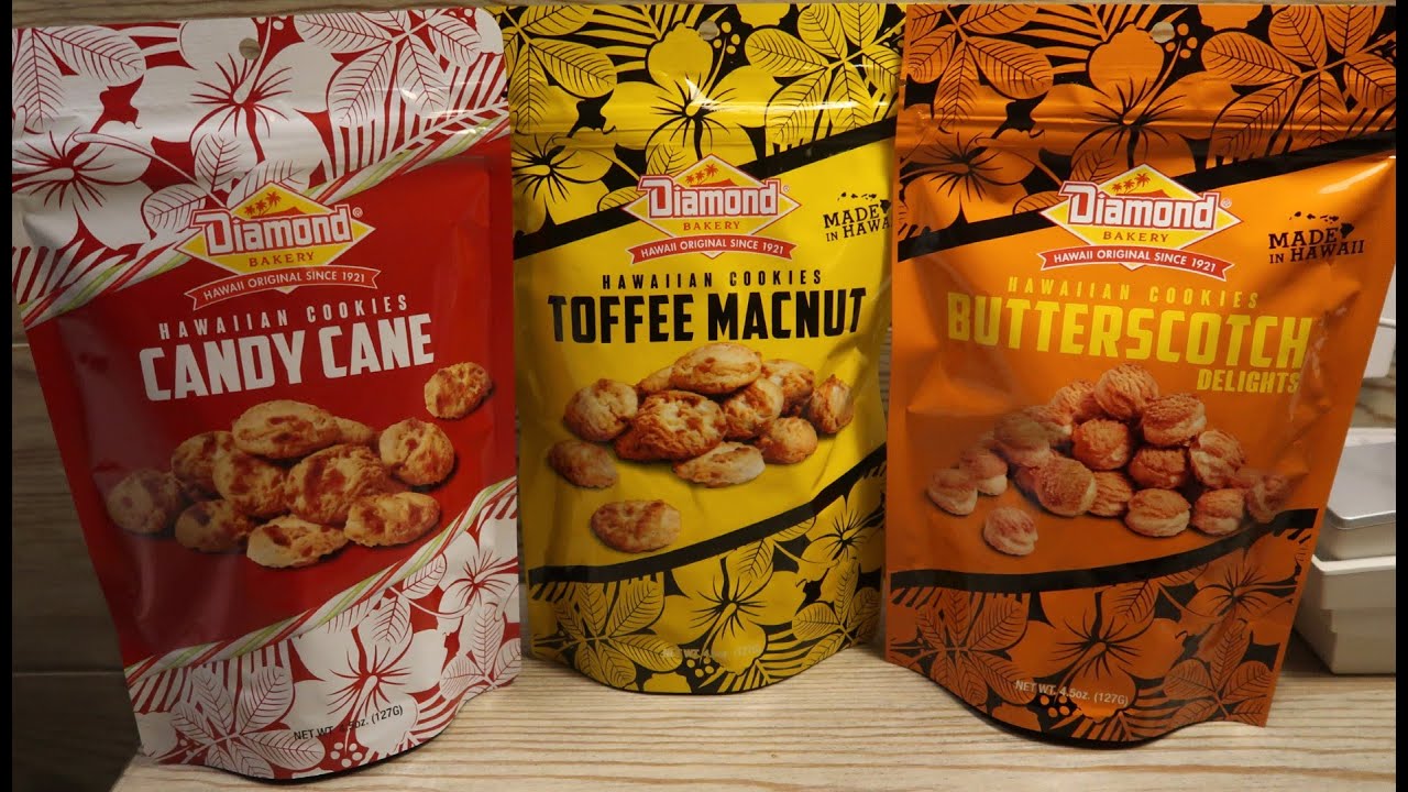 Diamond Bakery Hawaiian Cookies: Candy Cane, Toffee Macnut ...