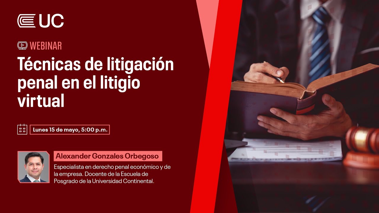 Webinar: Técnicas de litigación penal en el litigio virtual - YouTube