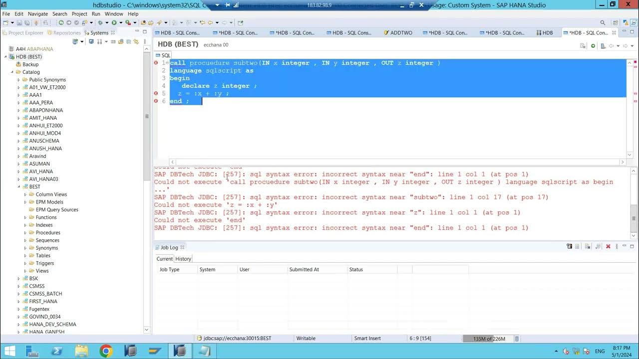 16.8.1 Procedure Block SQL SCRIPT Part 1 | SAP ABAP On HANA - YouTube