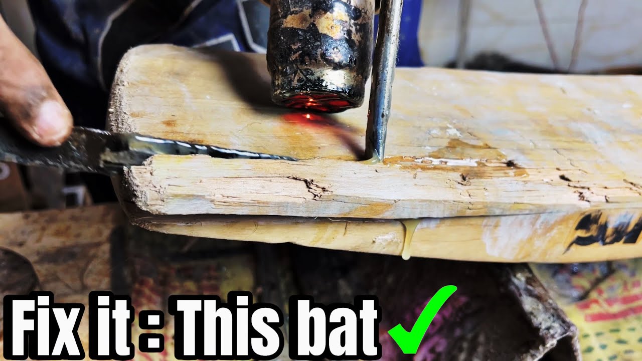 Broken bat toe : fix it my glue 😉 | #bat #cricketbat #repair - YouTube