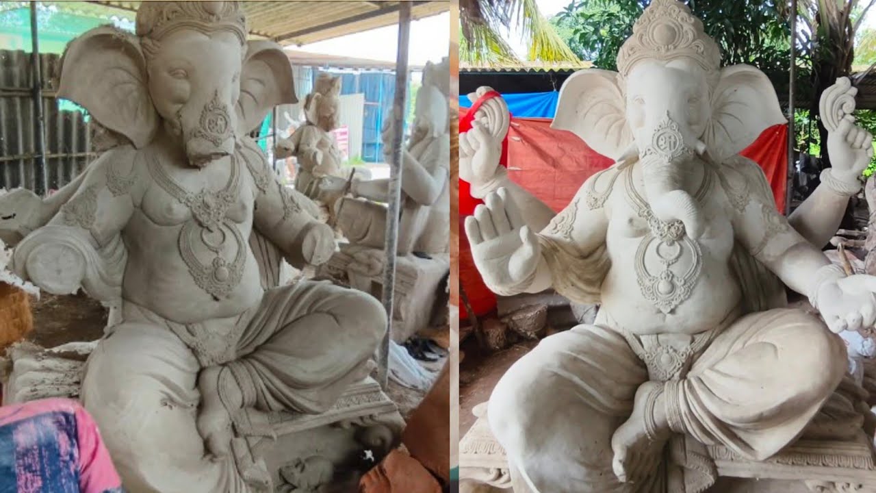 Ganesh idol making | Ganesh idol making by Pen Ganpati Artist | Pen Che ...
