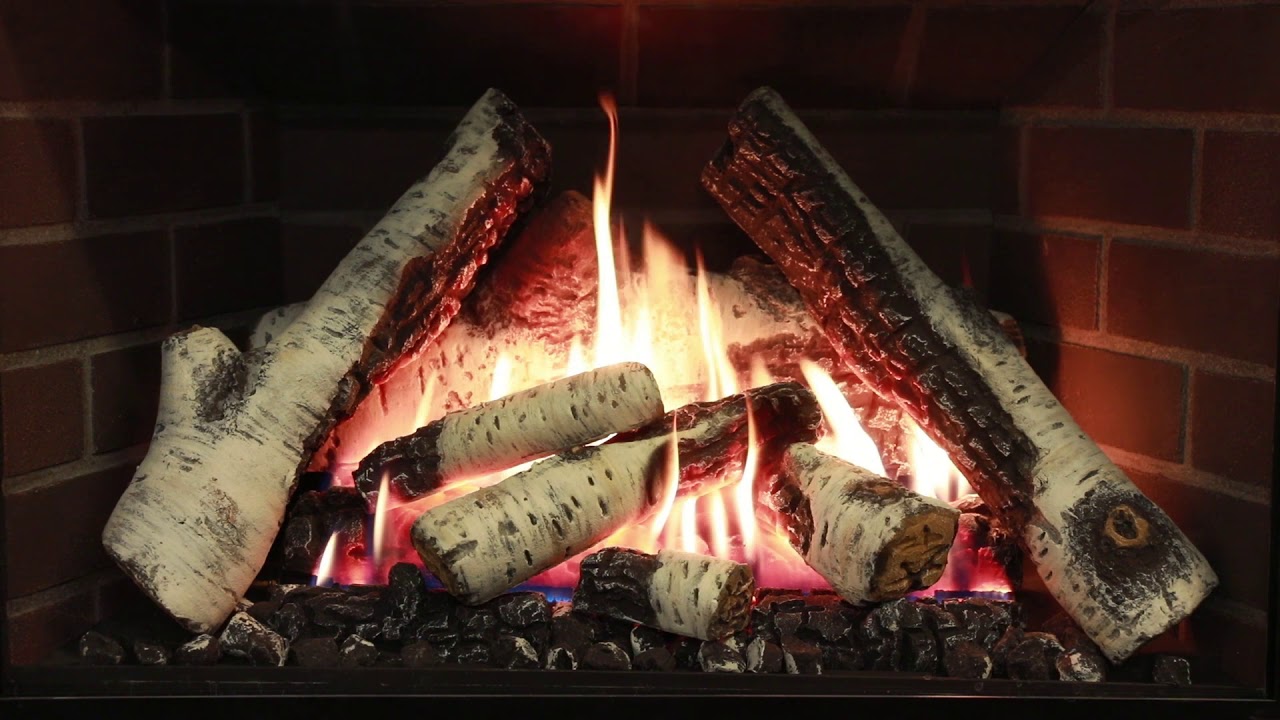 Valor G3.5 Gas Insert | Birch Logs and Red Brick Liner - YouTube