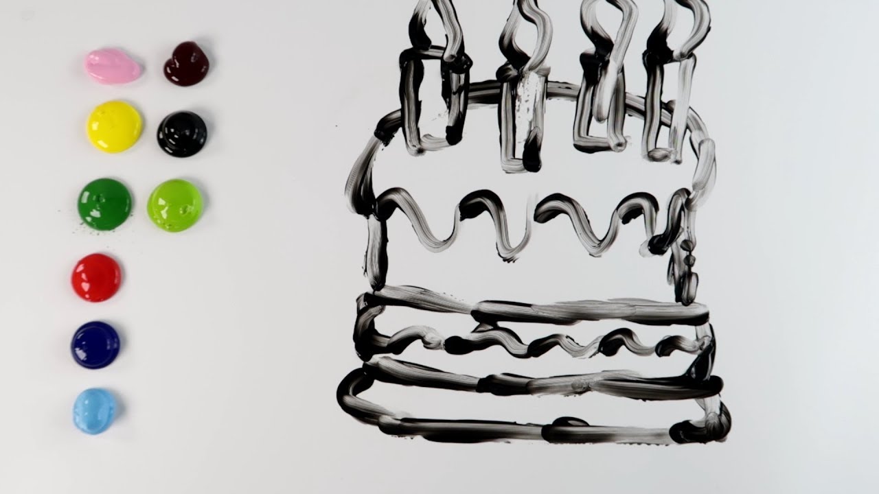 Draw a cake with various colors.(05:42) 손으로 케익 그리기! - YouTube