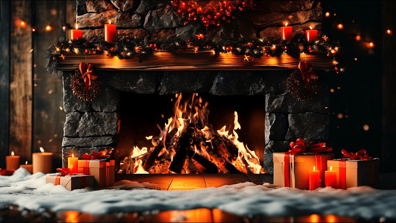 Cozy Christmas Fireplace 4K | Crackling Fire Sounds for Relaxation ...