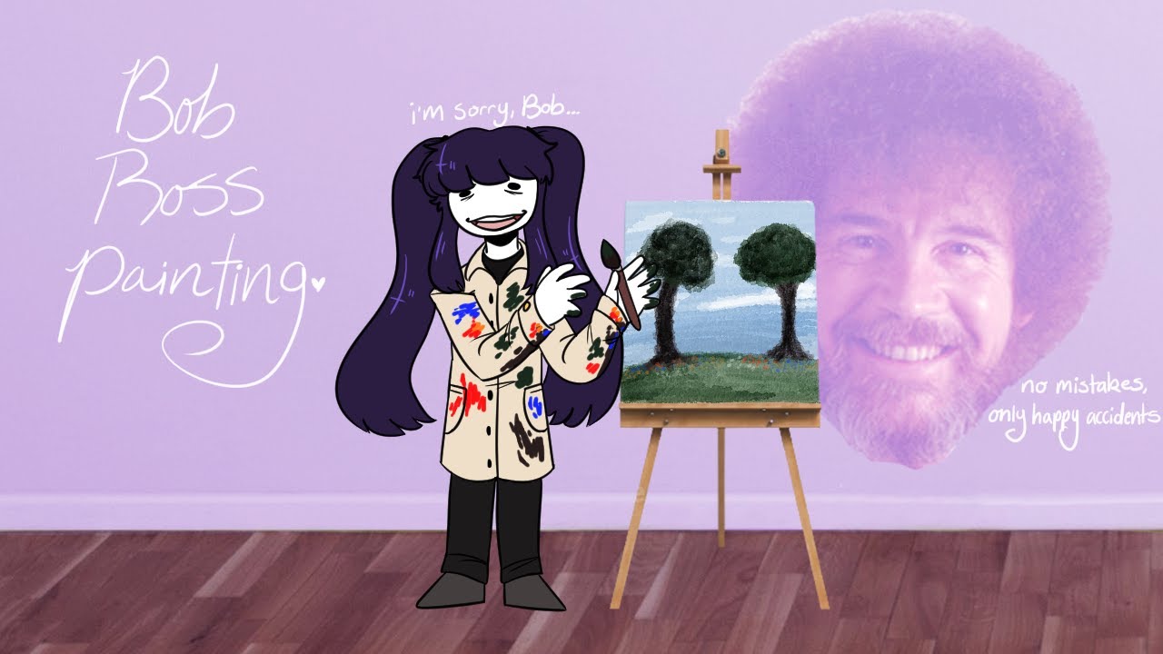please bob ross, don't get mad at how bad my trees are - YouTube