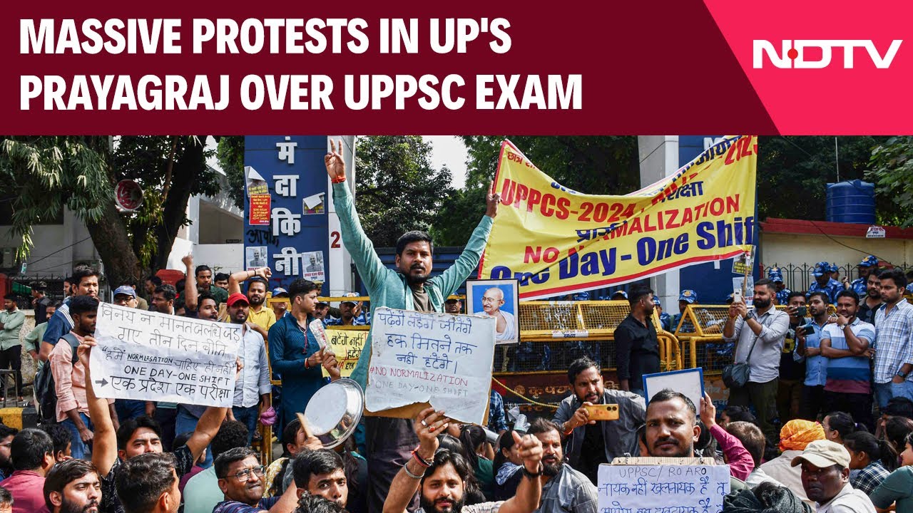 Prayagraj Protest | Massive Protests In UP's Prayagraj Over UPPSC Exam ...