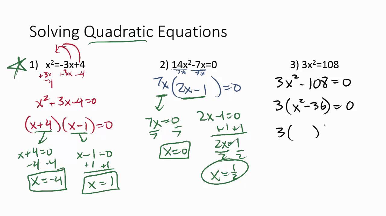 Solving Quadratic Equations - YouTube