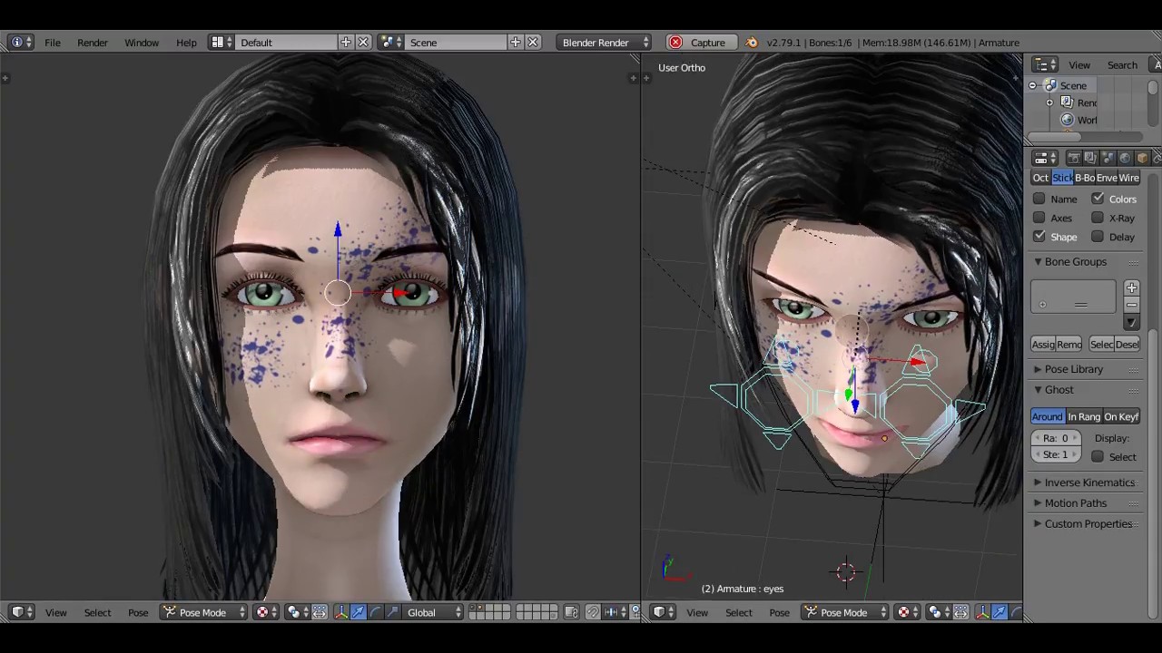 111 face work 03 shape keys rig - YouTube