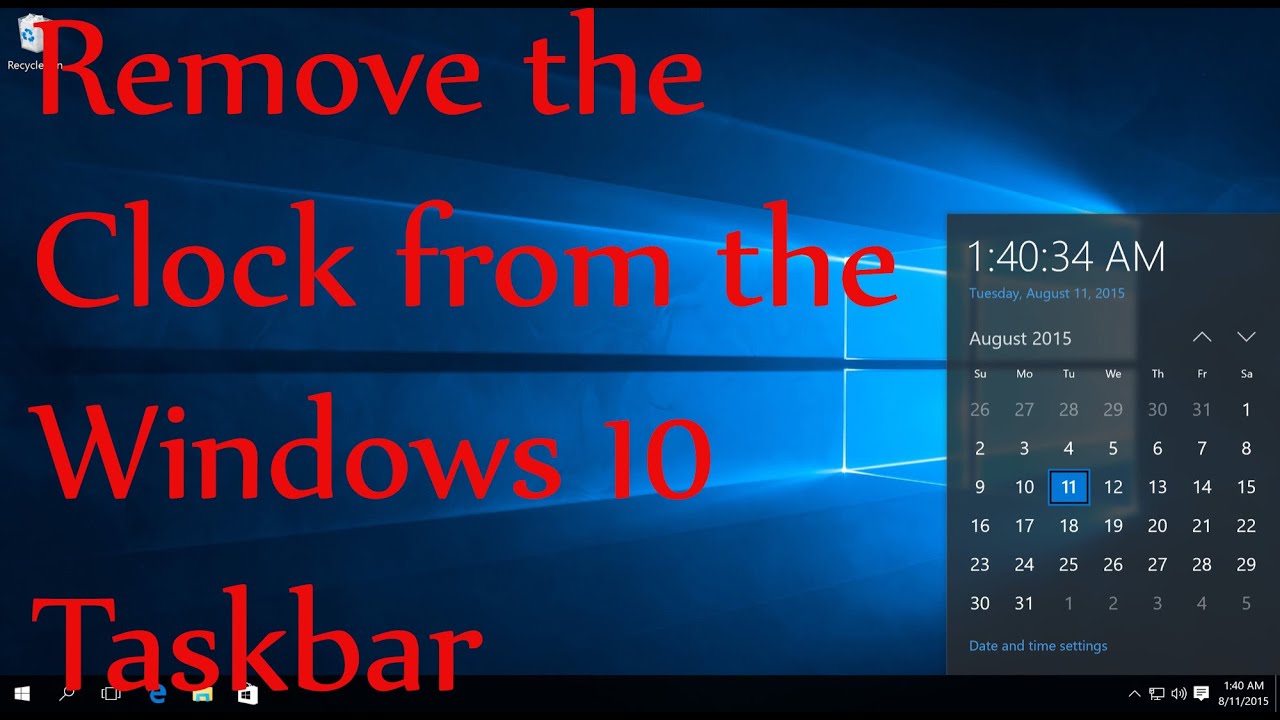 How To Remove The Clock From The Windows 10 Taskbar YouTube how-to-remove-the-clock-from-the-windows-10-taskbar-youtube