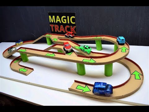 DIY Magic track with magic cars out of cardboard - YouTube