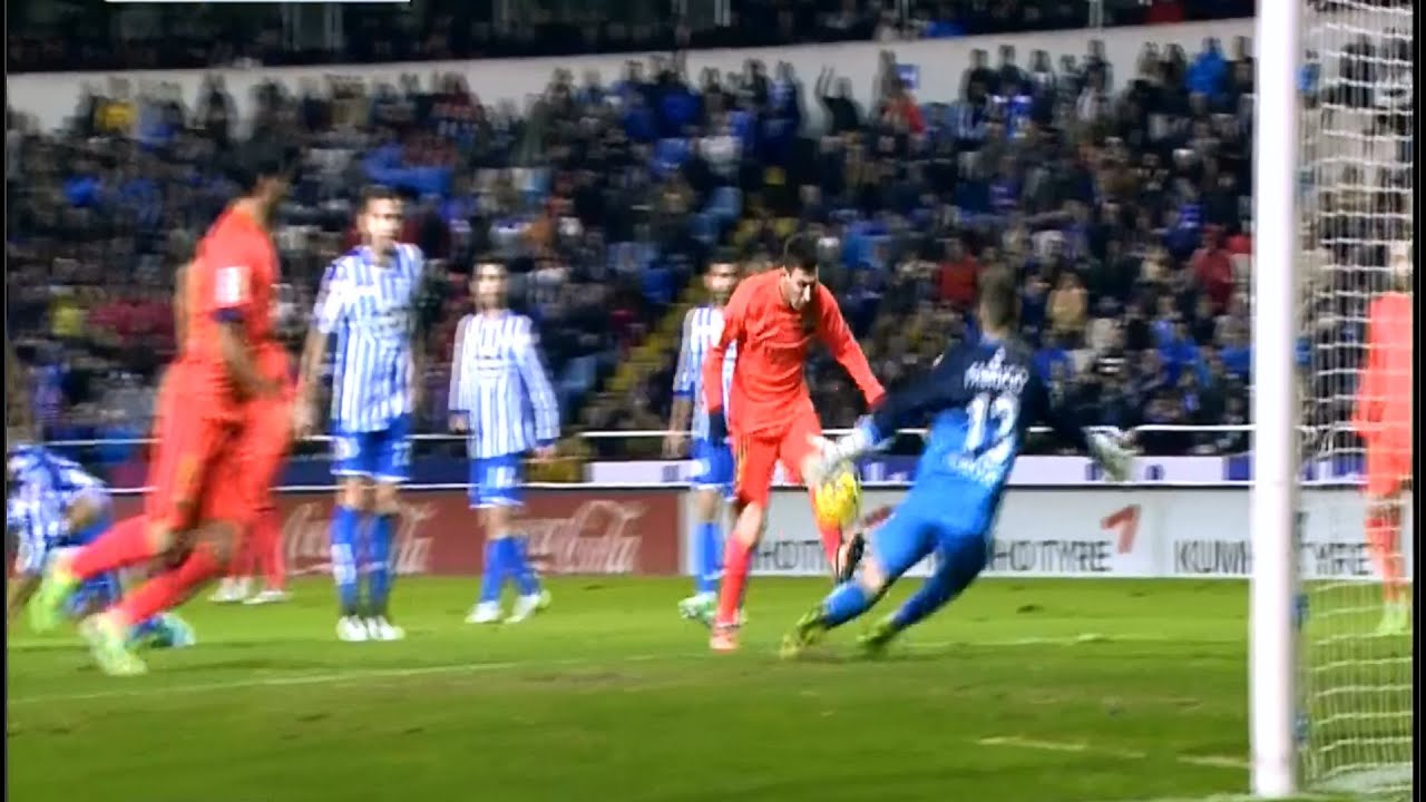 Messi amazing Chip Shot Goal ᴴᴰ Deportivo-Barcelona 18.01.2015 - YouTube