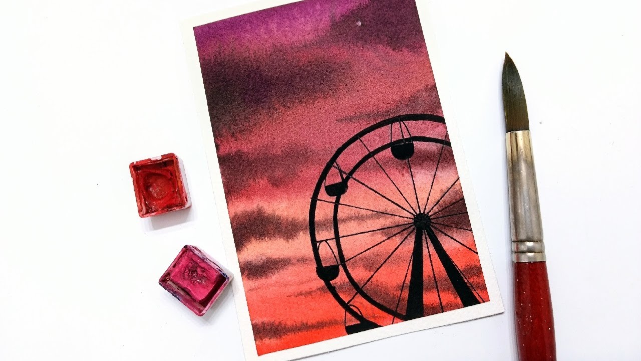 EASY ferris wheel painting tutorial » How to paint a watercolor stormy ...
