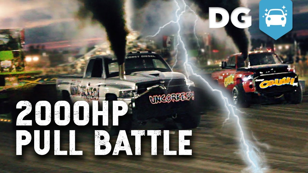 PULL BATTLE: 2000hp 12v Cummins Pro Mod Monster Diesels - YouTube