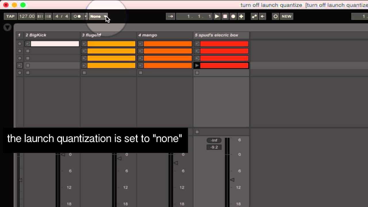 turn off the launch quantize button - YouTube
