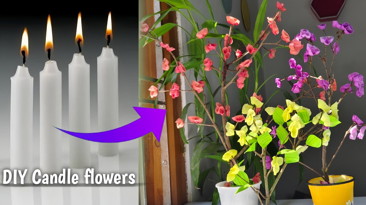 DIY candle flowers 😍 | Easy candle flower making | Candle craft| DIY ...