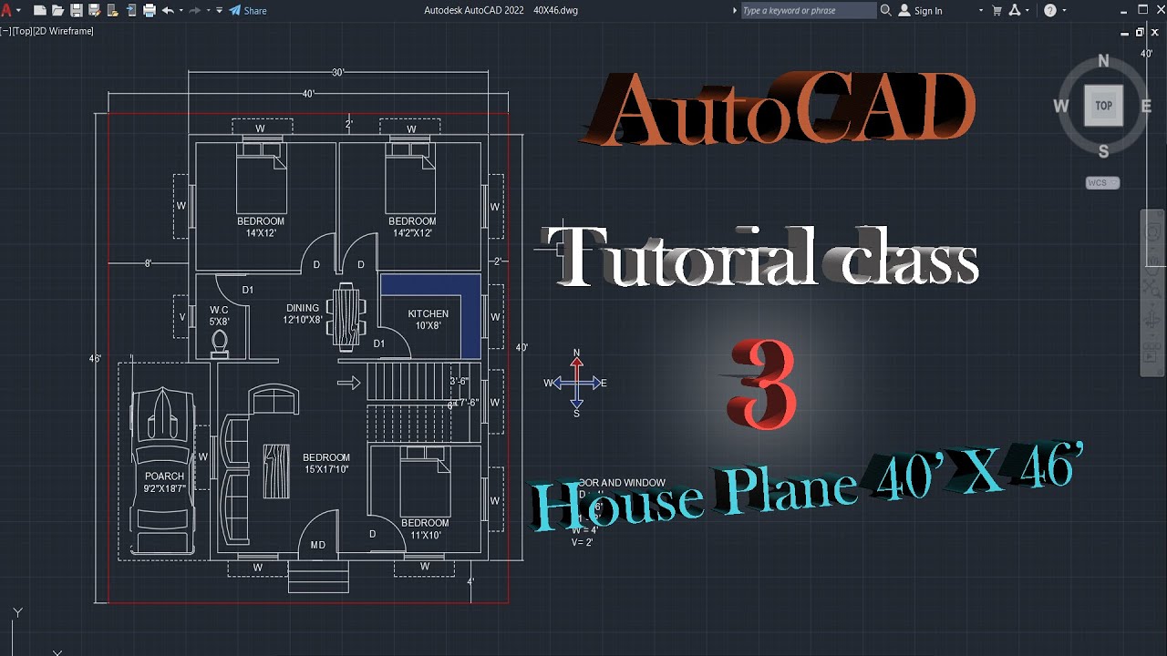 House plan tutorial class-3 DOOR PLACEMENT - YouTube