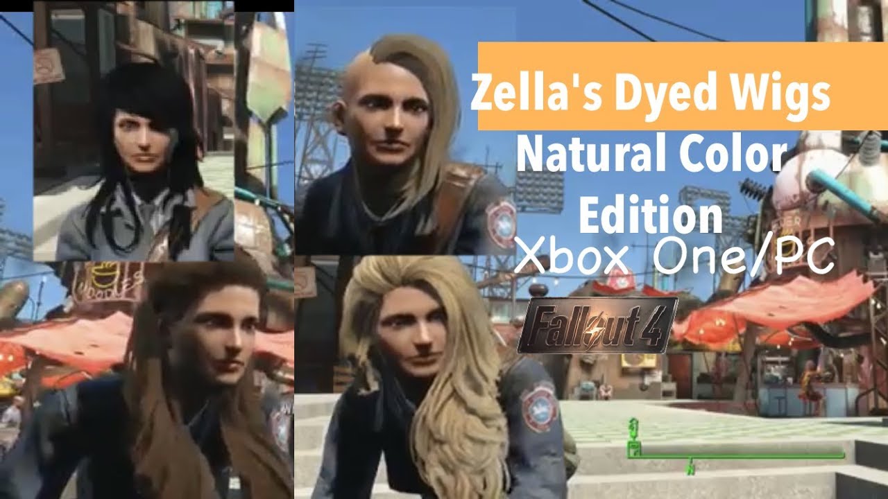 Fallout 4 Xbox One/PC Mods|Zella's Dyed Wigs Natural Color Edition ...