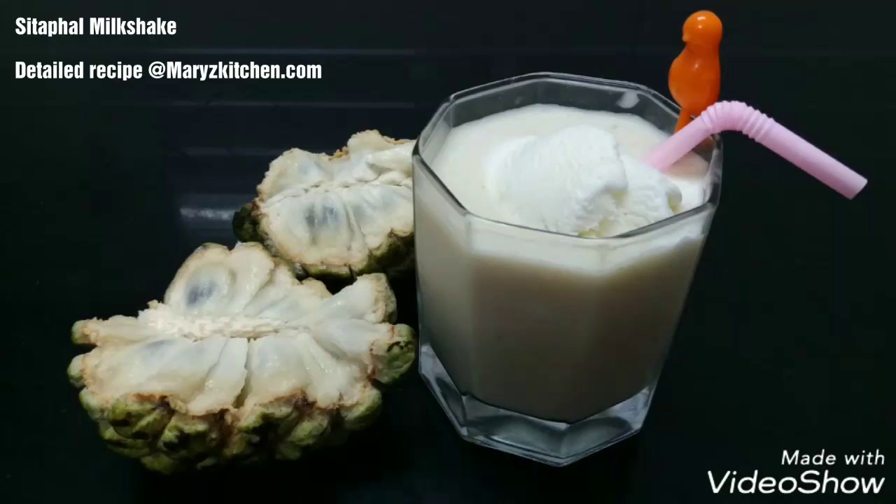 SIitaphal milk shake / how to make custard apple milk shake / milk ...