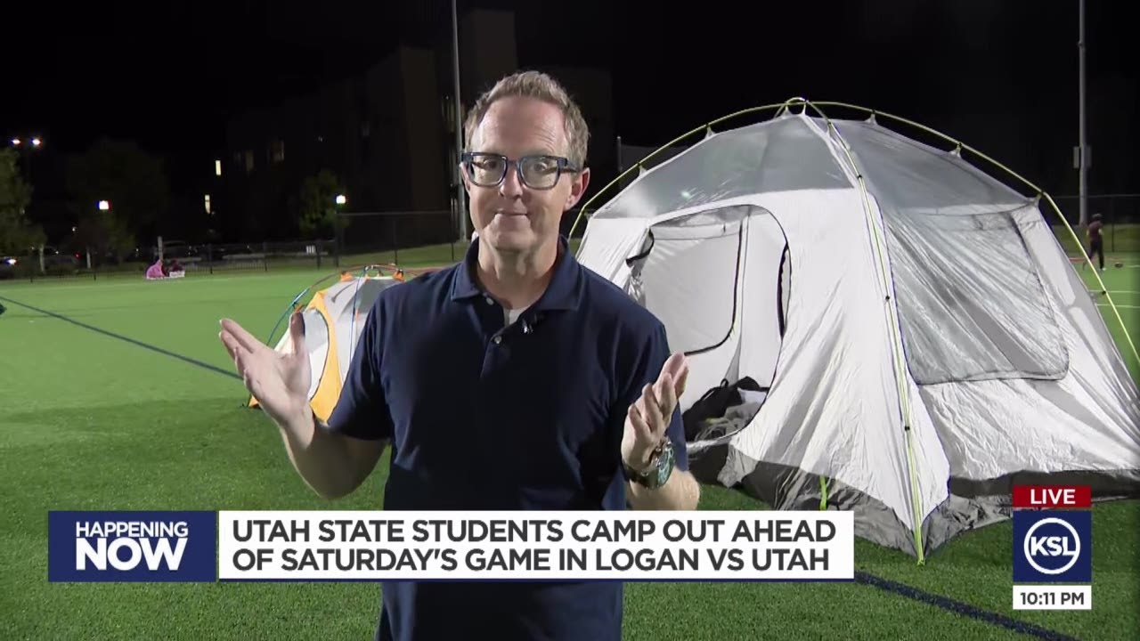 USU students camp out ahead of Utes' first football visit to Logan ...
