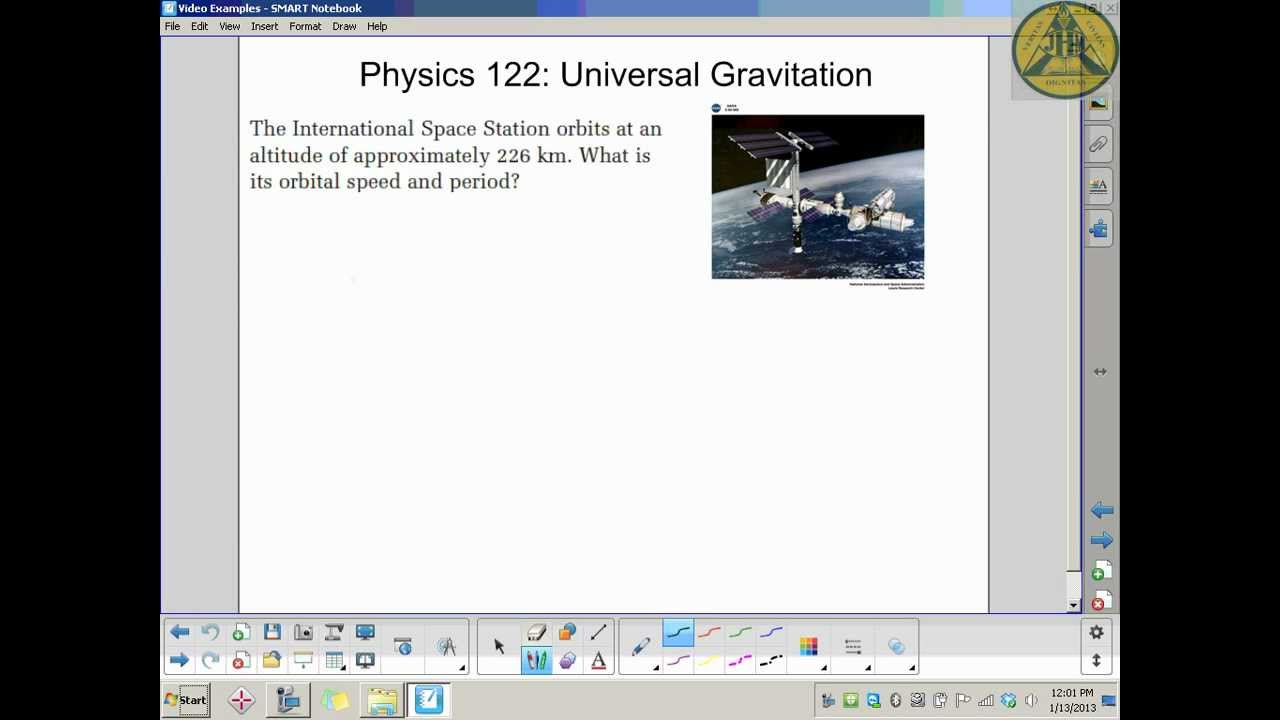 Physics 122: Calculating Velocity & Period of the ISS - YouTube