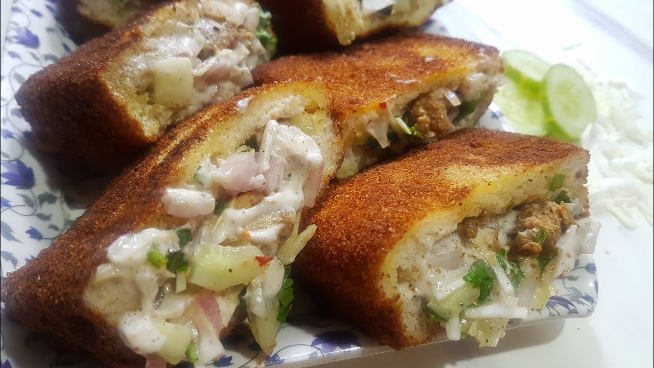 Bread pocket chicken shawarma recipe by cook with Fauzia - YouTube