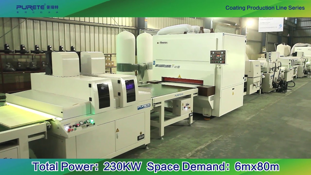 Kitchen Cabinet UV coating line(PURETE) - YouTube