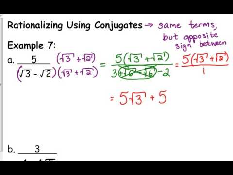 Day 46 Lesson~Rationalizing Using Conjugates - YouTube