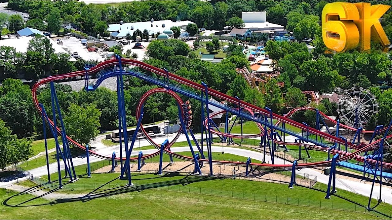 Patriot Drone Footage 6K B&M Inverted Coaster Worlds Of Fun Kansas City ...