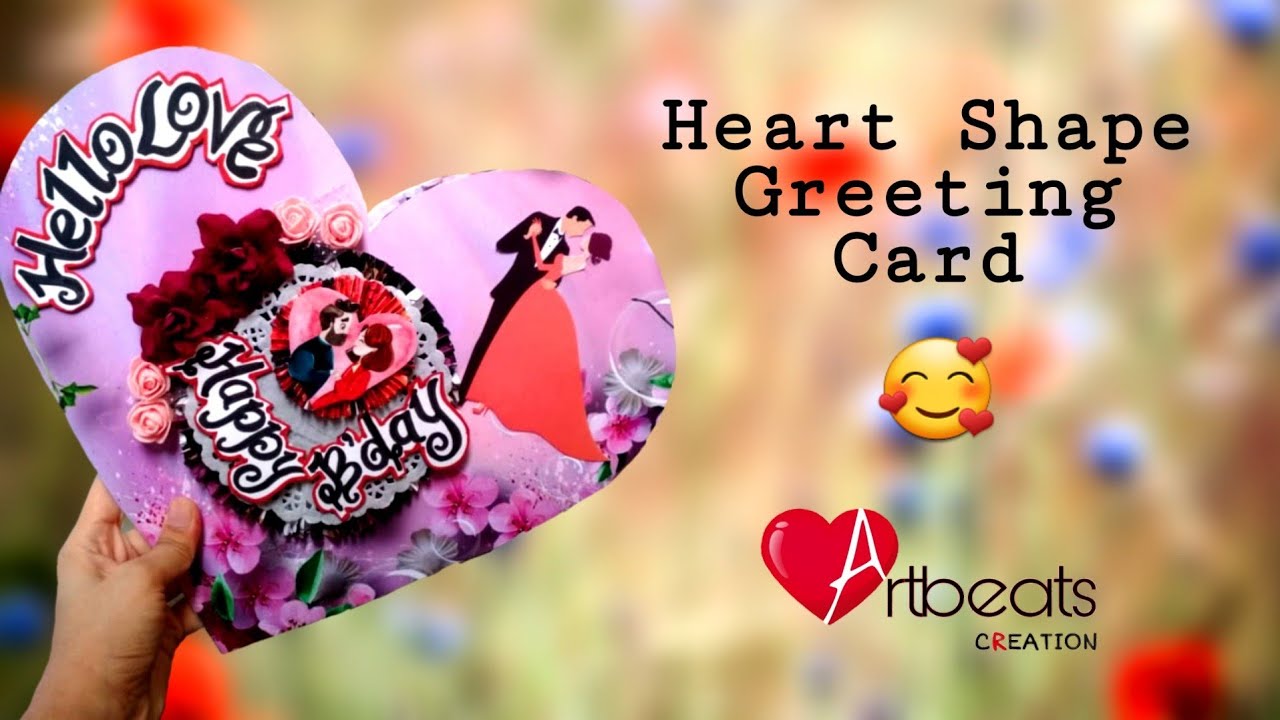 Heart Shape Greeting Card || Handmade Greeting || Scrapbook || Gift for ...
