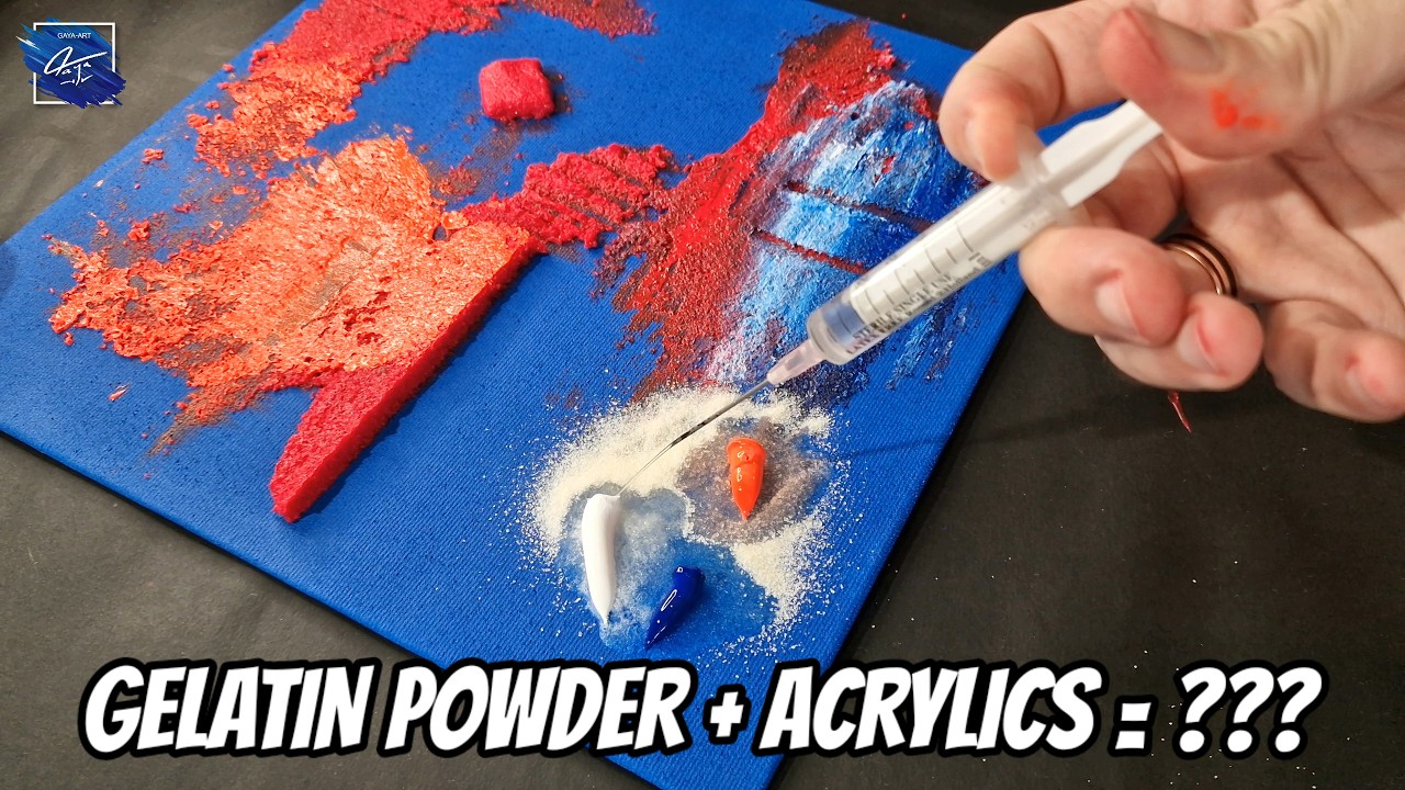 Painting Technique With Acrylic Paint and Gelatin Powder / Unique ...