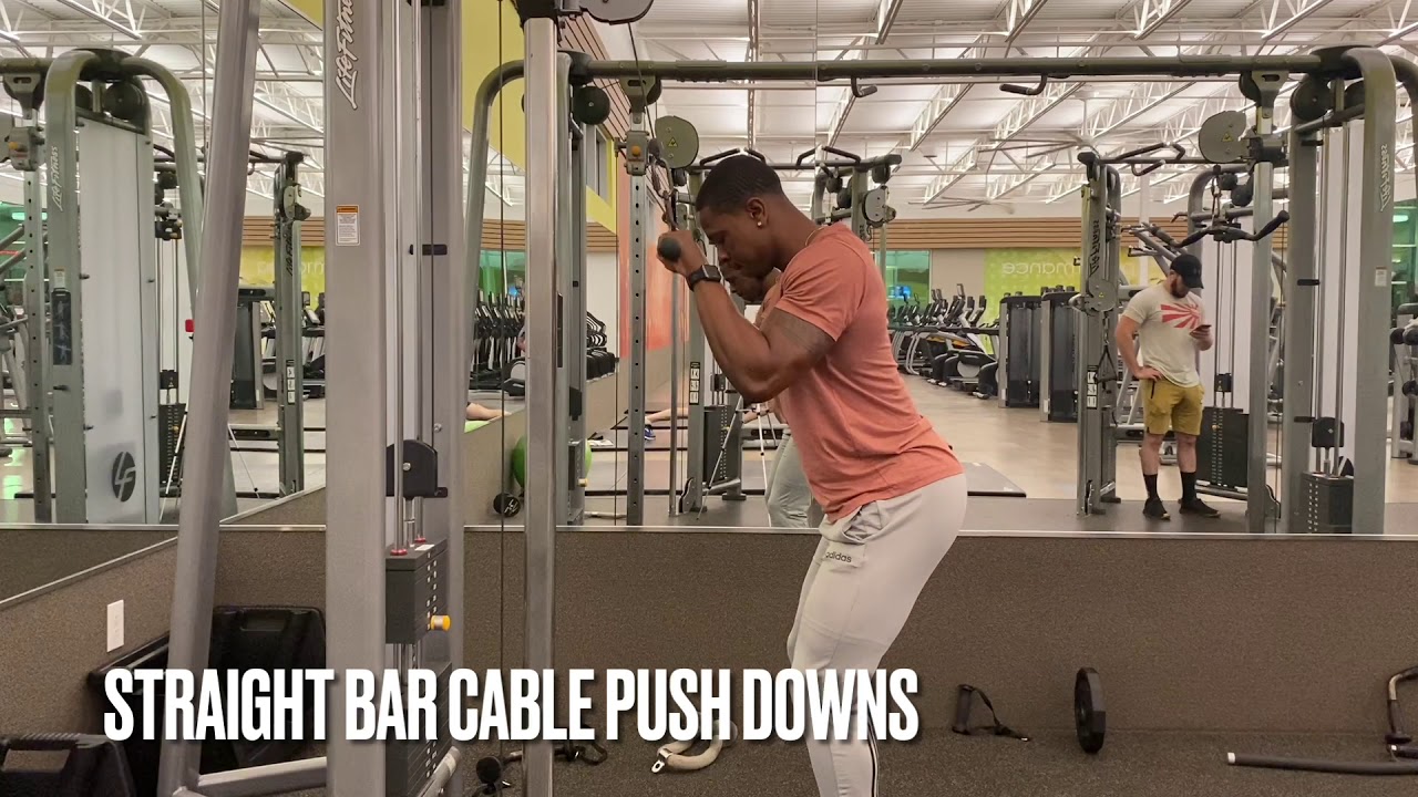 Straight Bar Cable Pushdowns - YouTube