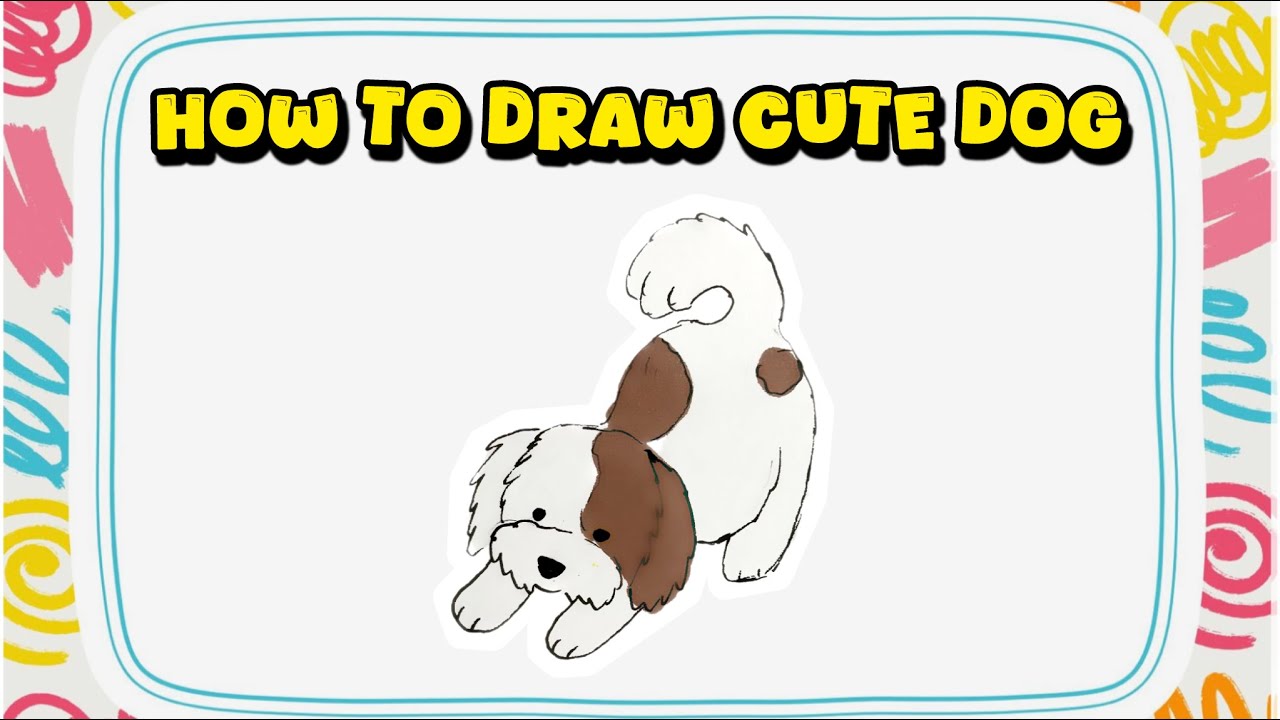 How to Draw a Cute Dog – Animal Drawing Tutorial with Colors - YouTube