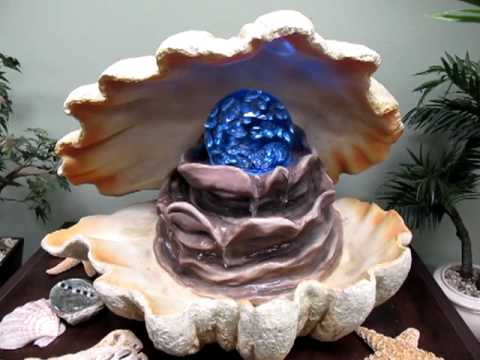 Giant Clam Fountain with LED Light - YouTube
