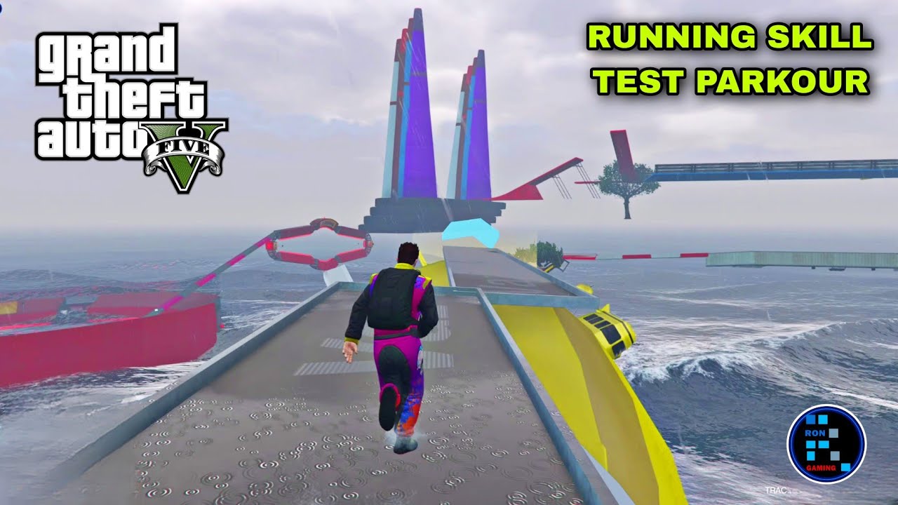 [Hindi] GTA V | Running Skill Test Parkour Fun With Ron - YouTube