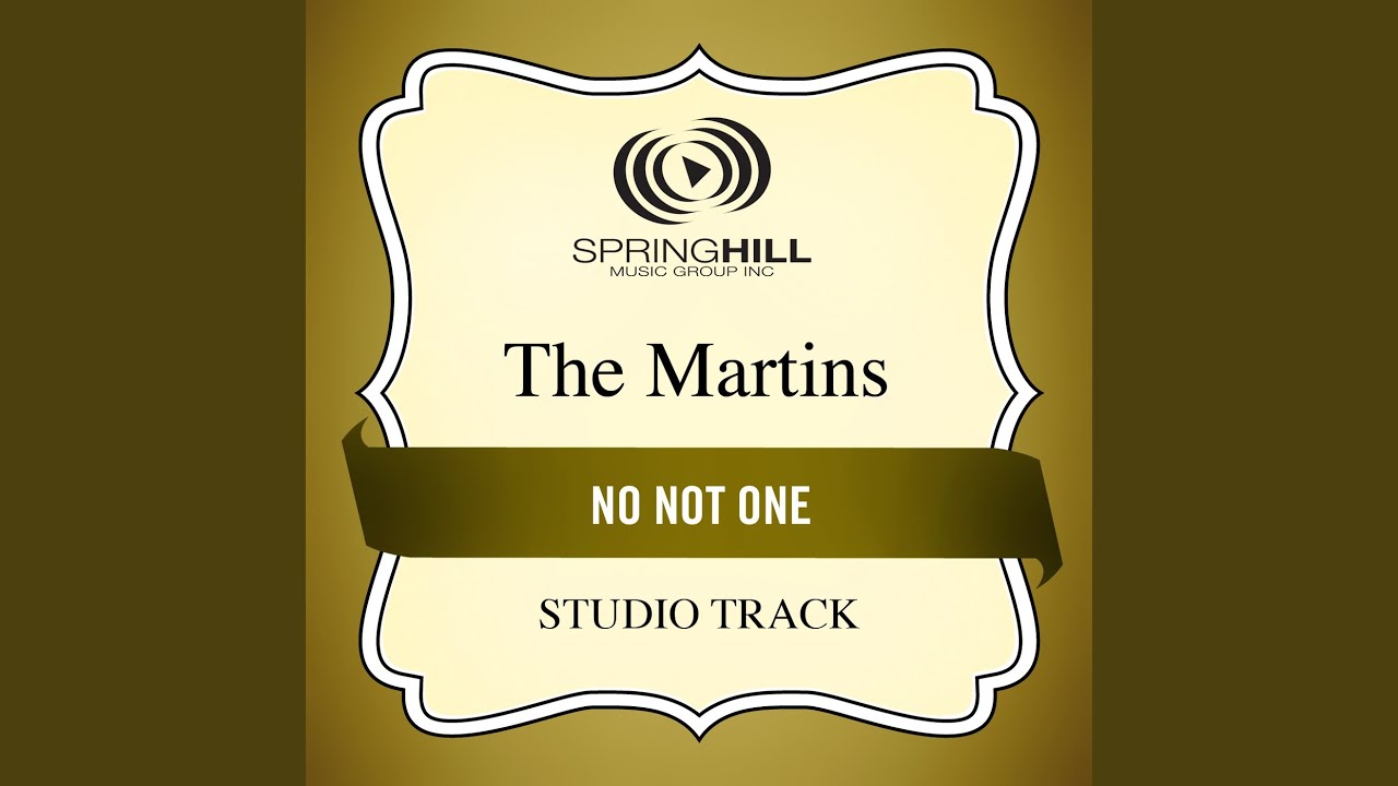 No Not One (Medium Key Performance Track With Background Vocals) - YouTube