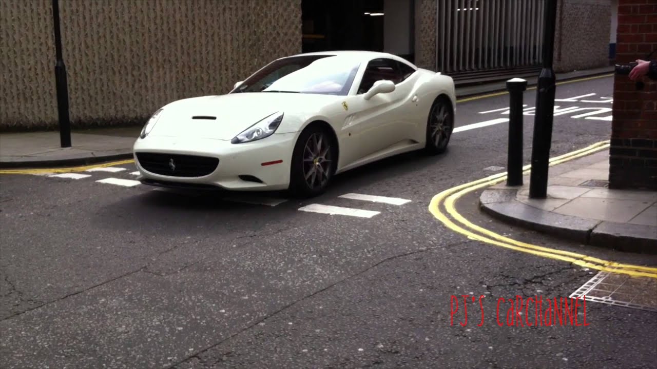 Ferrari California making noise in London (+ G55 AMG) - YouTube